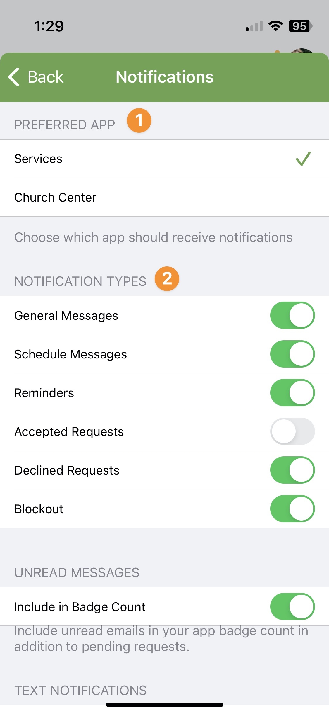 Manage mobile app notifications – Services Mobile